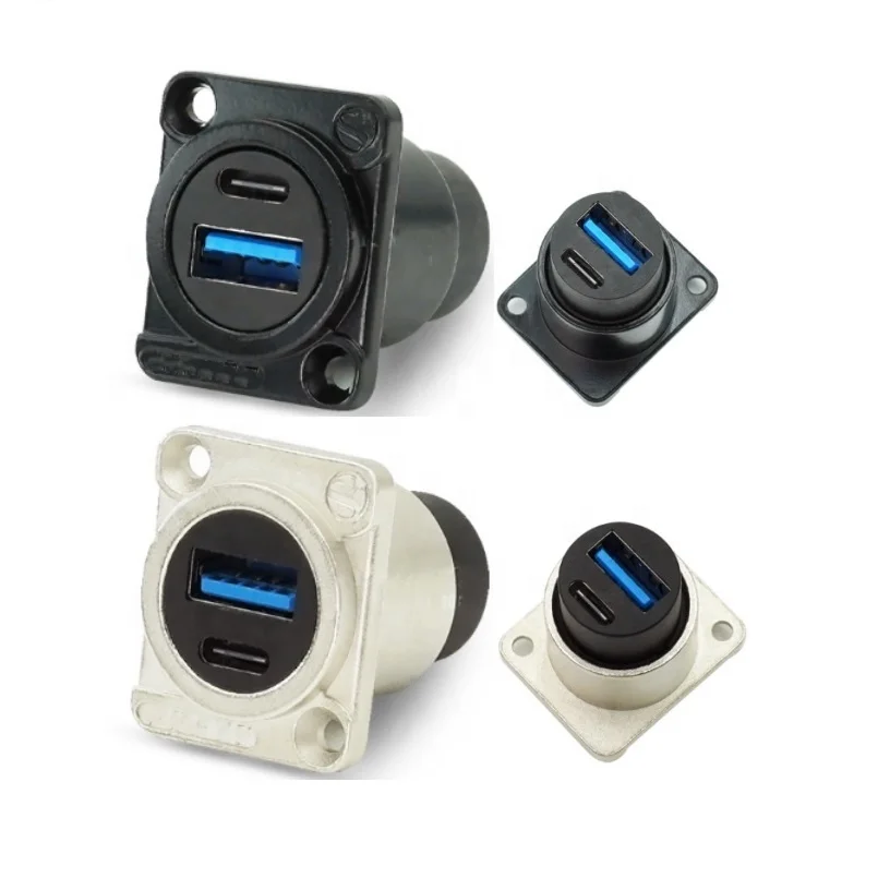 d type chassis panel screw mount usb3.0a usb c type c female 2 in 1 ...
