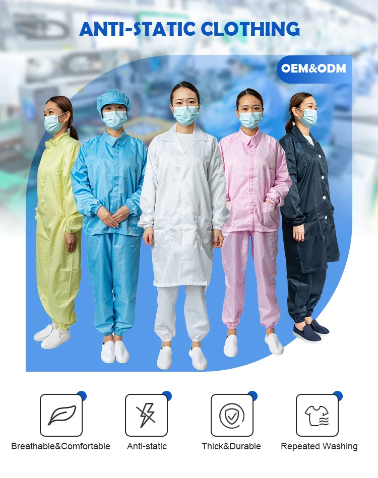 Quality Guarantee Clean Room Garment Lab Coverall Uniform Dust Proof ...