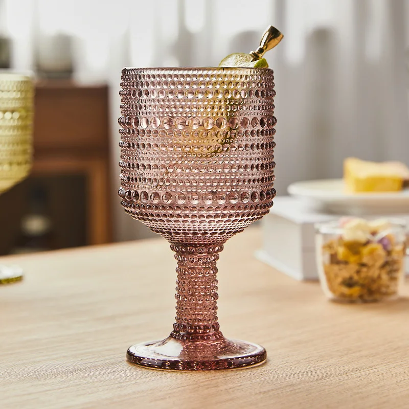 Fancy glassware wine glass wedding cup colored goblets vintage glass ...