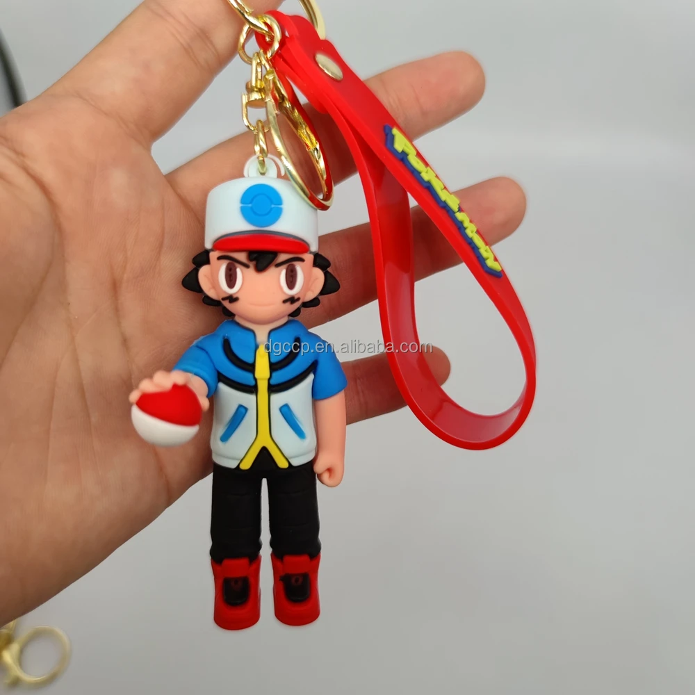 Ash Ketchum Misty Keychain 3d Cartoon Anime Cute Poke Pika Handbag Car ...