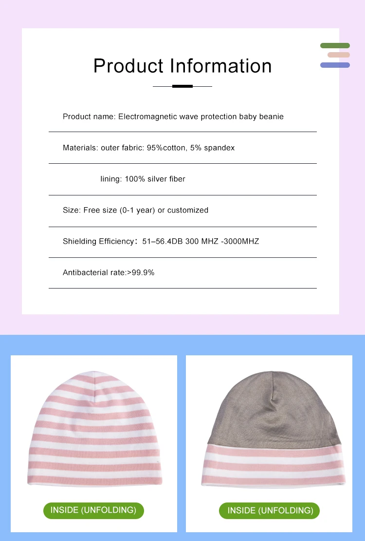 Emf Radiation Protection Hat Electromagnetic Waves Blocking Baby Beanie ...