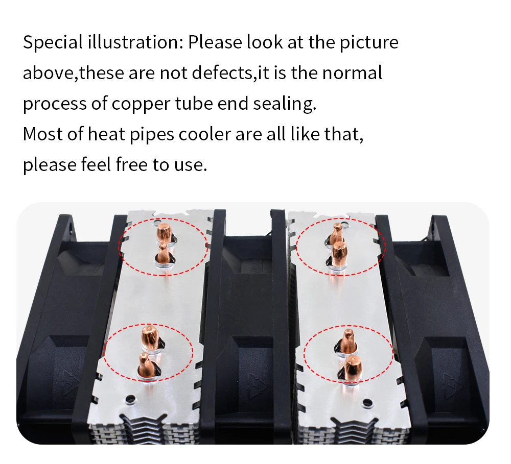 4 Pin PWM RGB Cooling Fan 6 Heat Pipes PC Radiator for Intel LGA 1150 ...