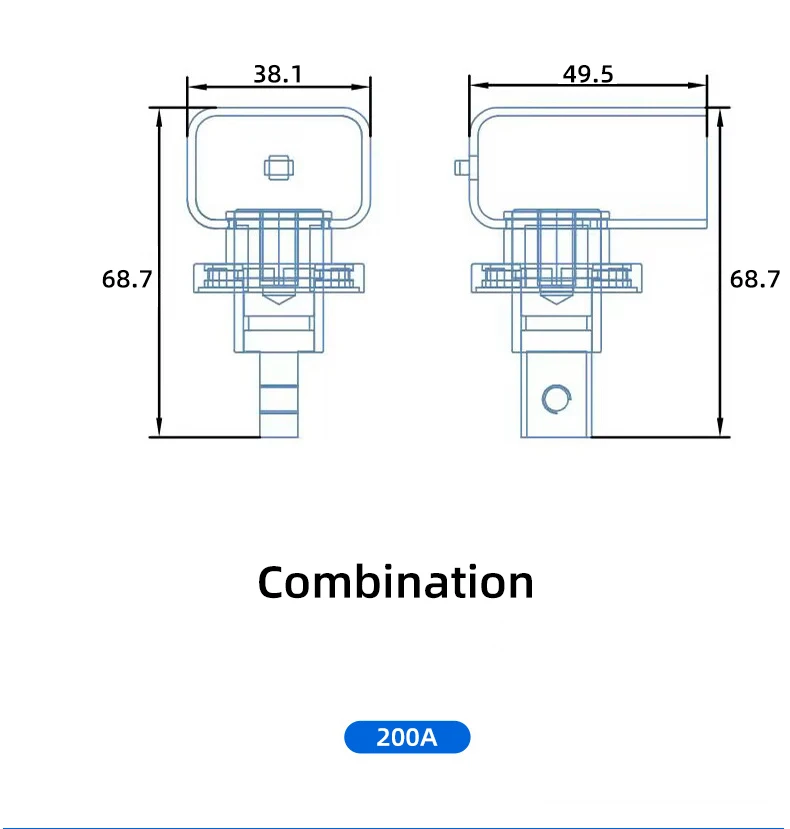 200A Square High Current Terminal Block for Energy Storage
