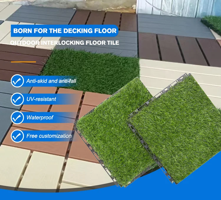 Interlocking Pp Artificial Grass Decking Floor Tiles Outdoor Balcony ...