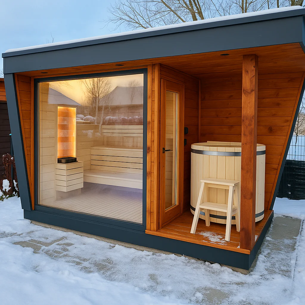Outdoor Home Sauna and Cold Plunge Ice Bath Outside Room Combo Units ...