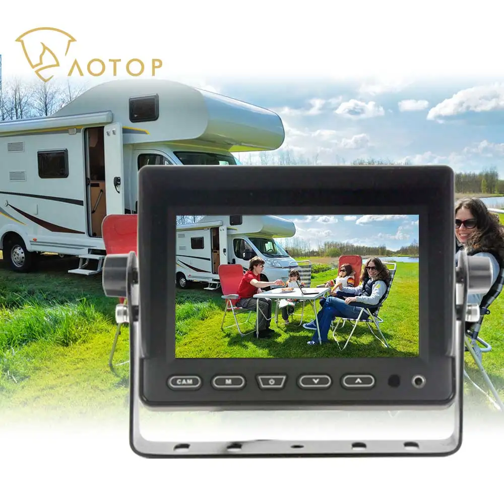 3Ch CVBS Signal 5" Motorhome RV Left Right Rear View Blind Zone Safety ...