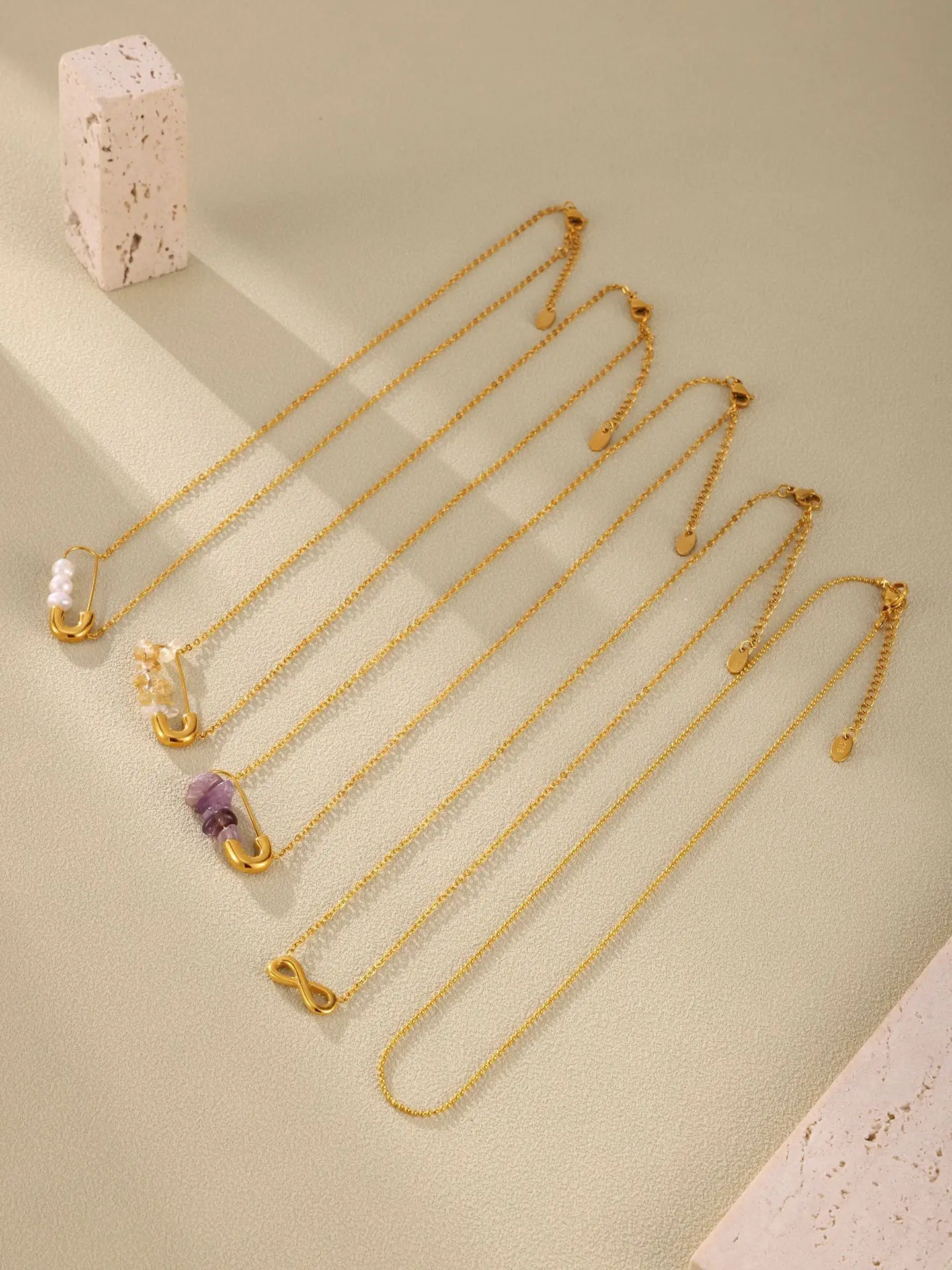 Carline Natural Stone Freshwater Pearl Pin Figure Three-layer Necklace ...