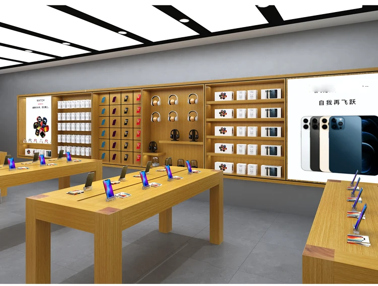 Customized Penbo Slat Wall Display Cabinet Designed for Mobile Phone ...