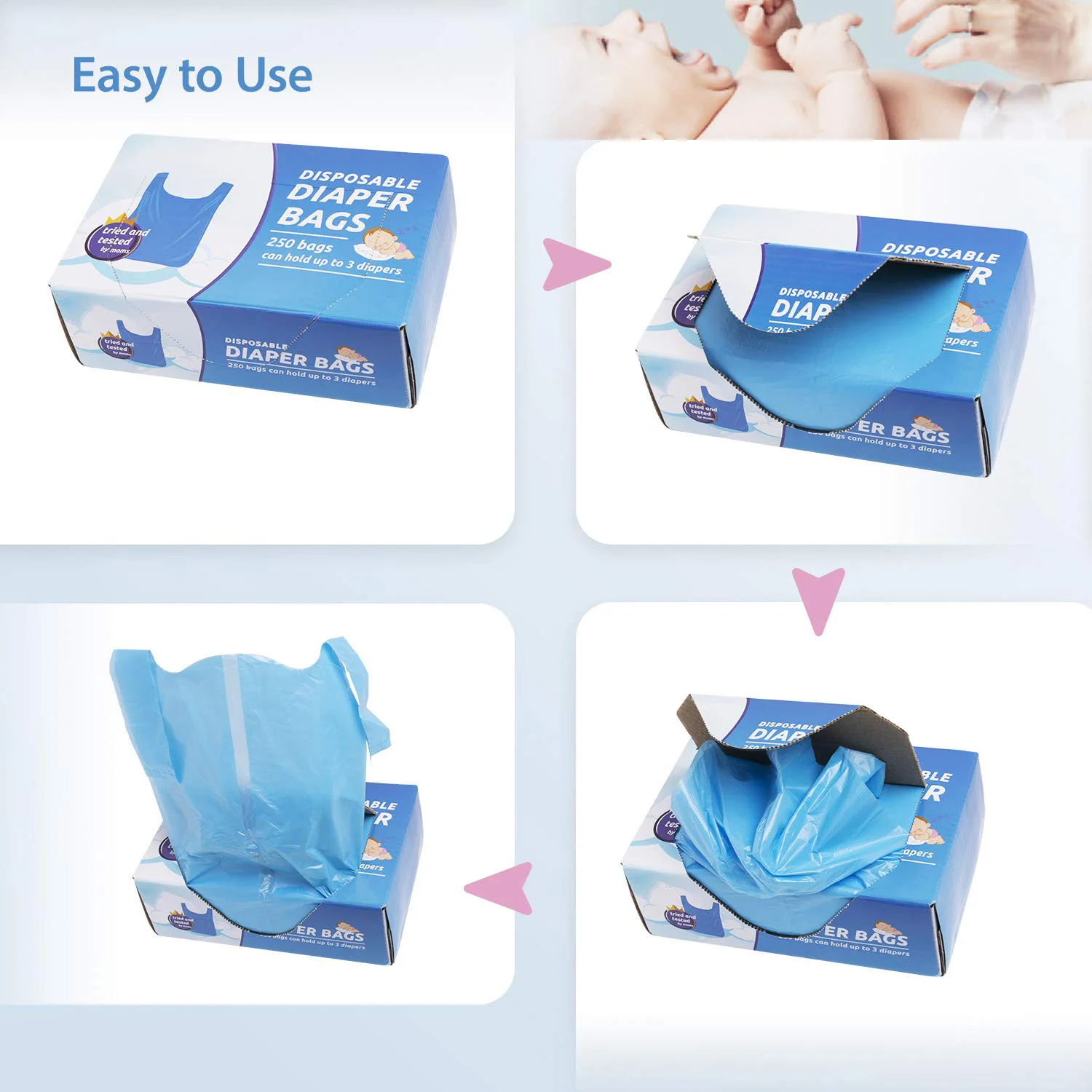 Hot Biodegradable Disposable Pe Diaper Sacks Baby Plastic Disposable ...