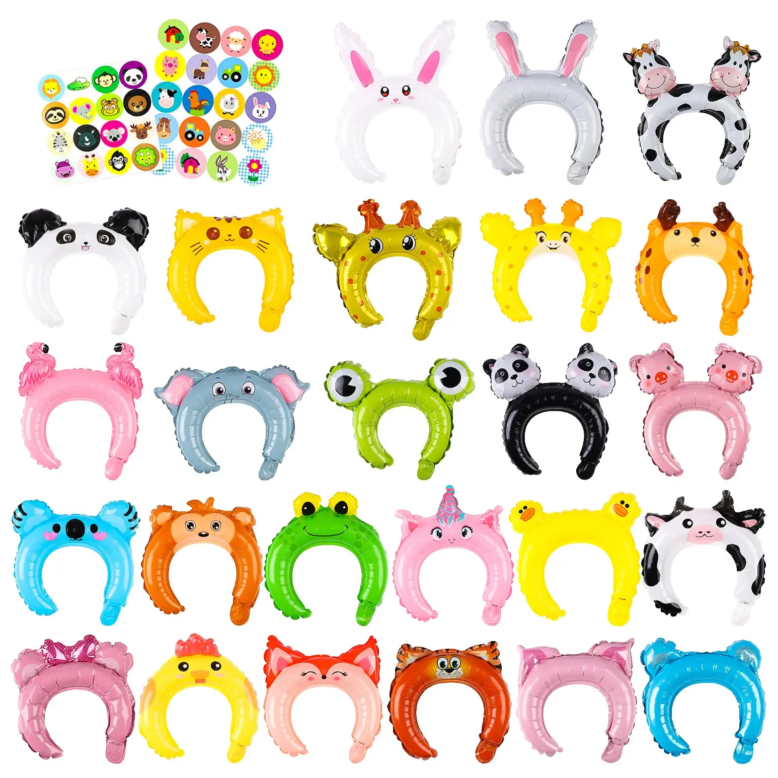 Zoo Animal Inflatable Headbands Wildlife Balloon Hair Hoop Include ...