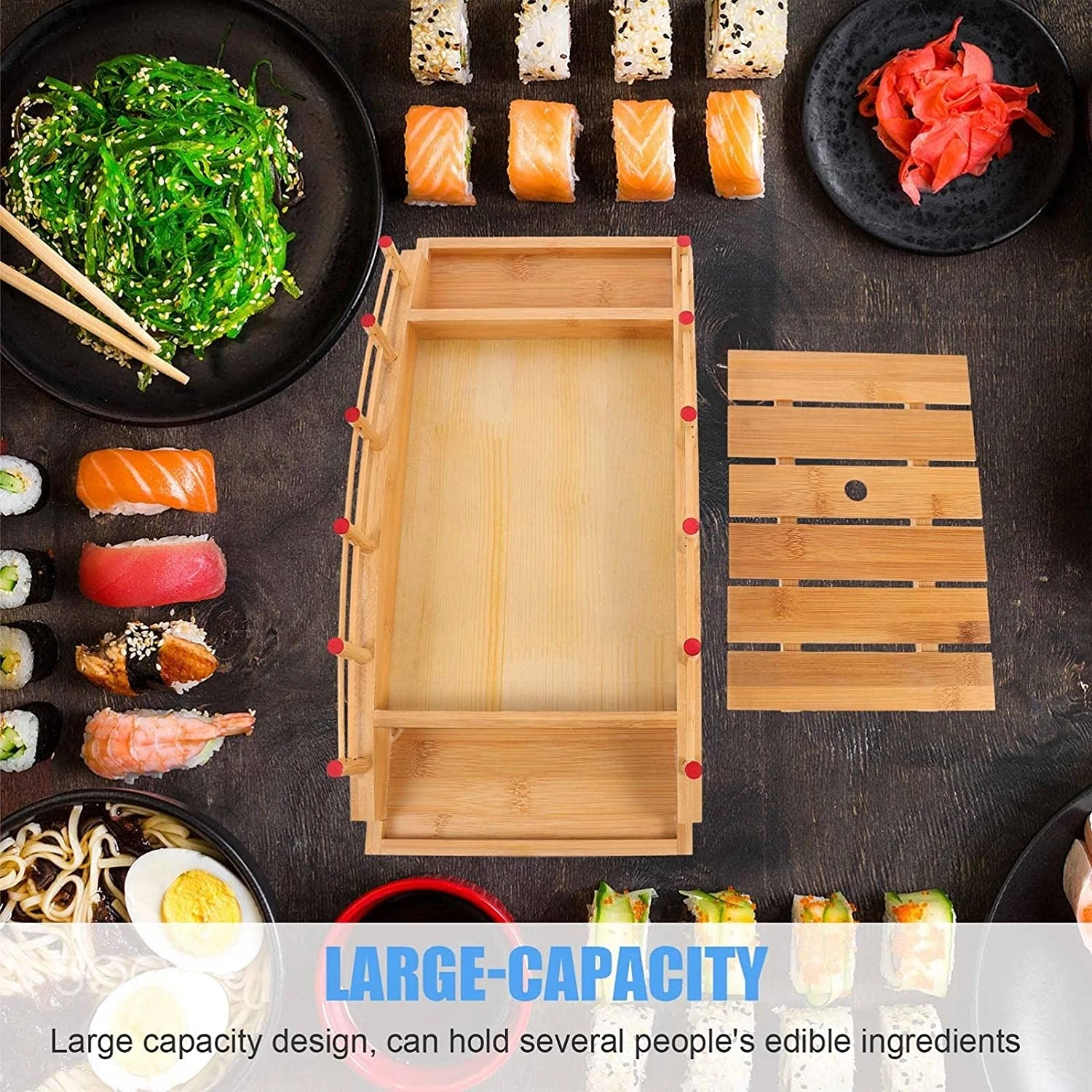 Newell Serving Tray Bamboo Food Container Japan Wooden Tray Display ...