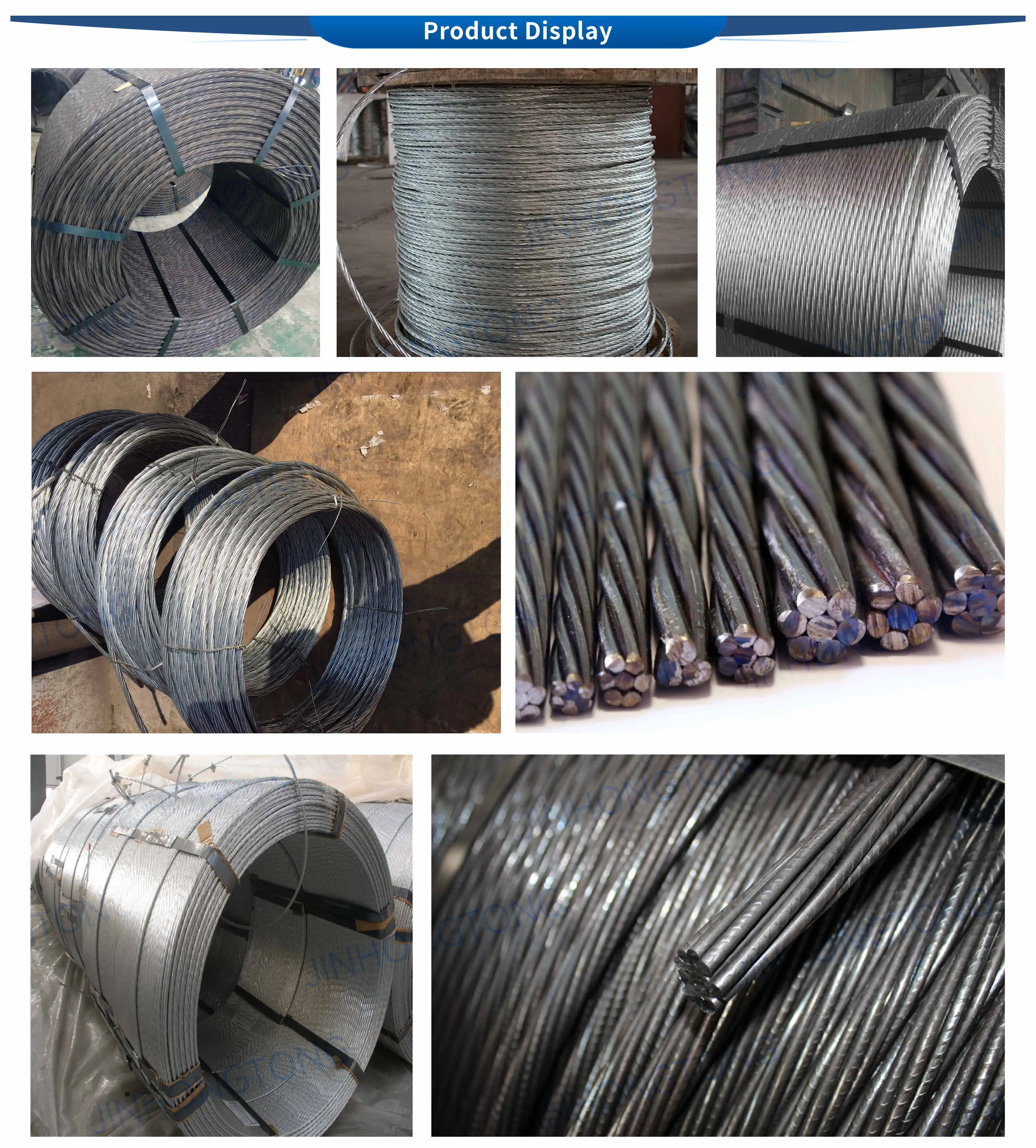 High Tensile Wire Prestressed Concrete Bonded PT Strands Cables ...