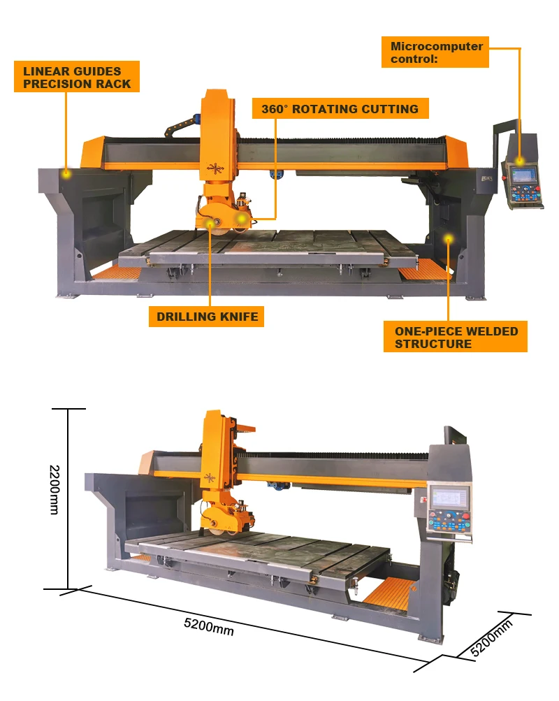 Intelligence Bridge Saw 5-axis Cnc Bridge Saw Cutting Machine For ...