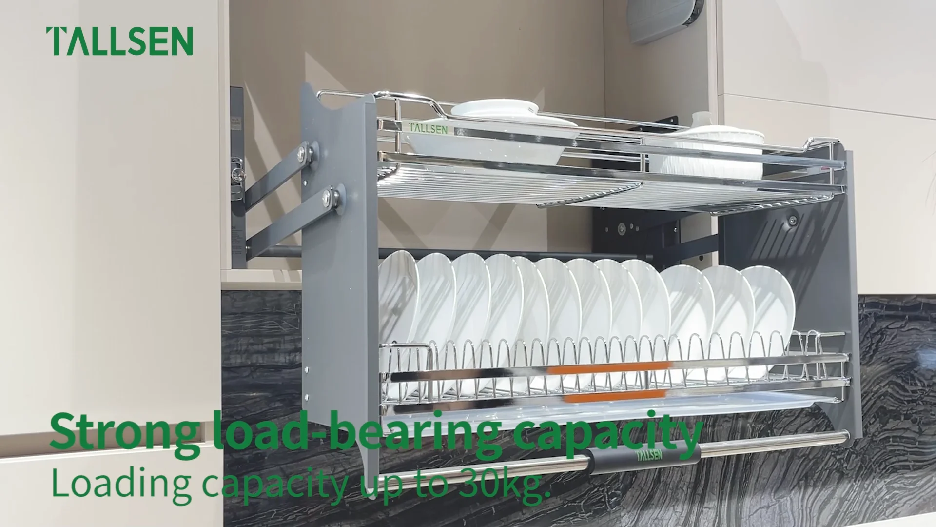 Pull Down Kitchen Cabinet Fittings Storage Lifting Dish Shelves ...