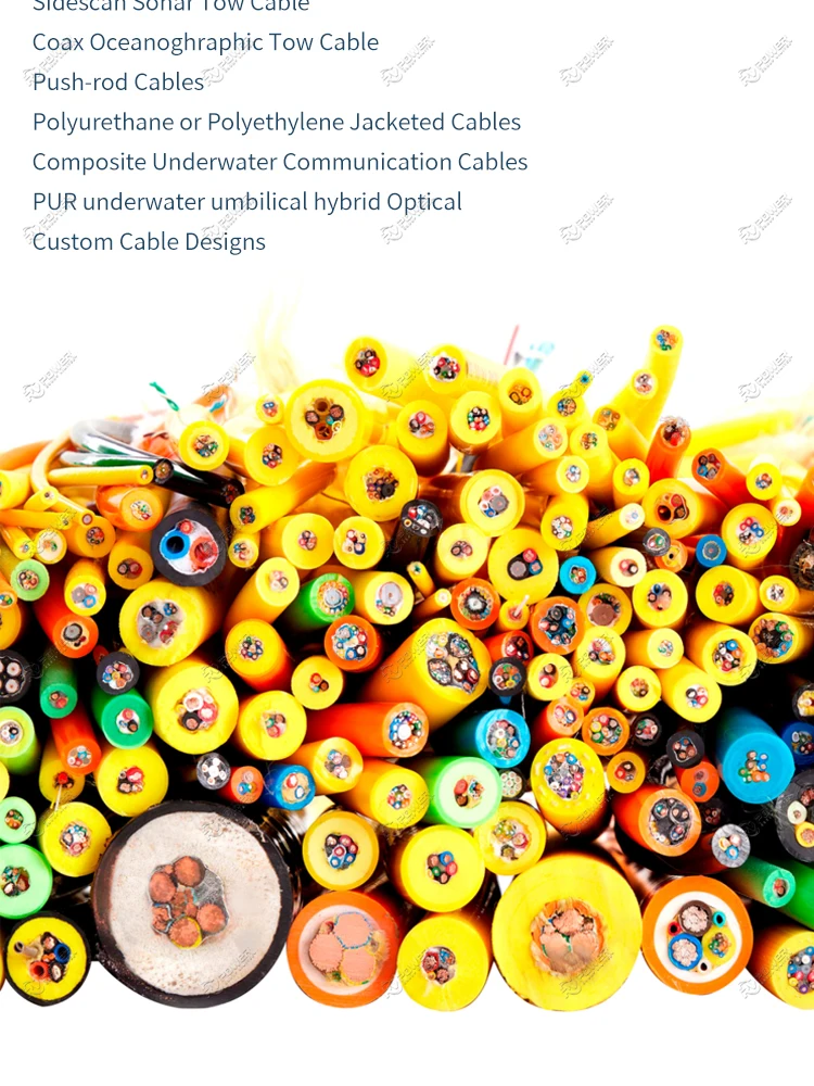 Rov Hybrid Umbilical Cable Power + Optic Fiber + Communication + Hose+ ...