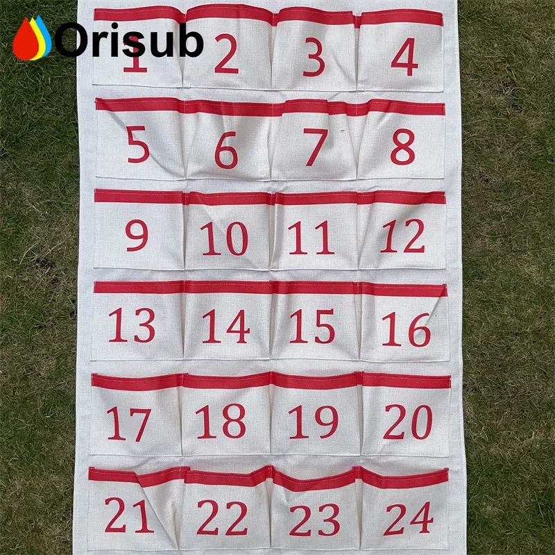 Personalized Linen Countdown Wall Hanging Advent Calendar Sublimation ...