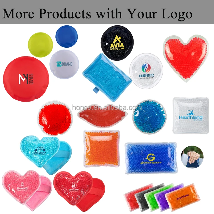 Branded Logo Aqua Pearls Round Gel Ice Pack - Hot & Cold