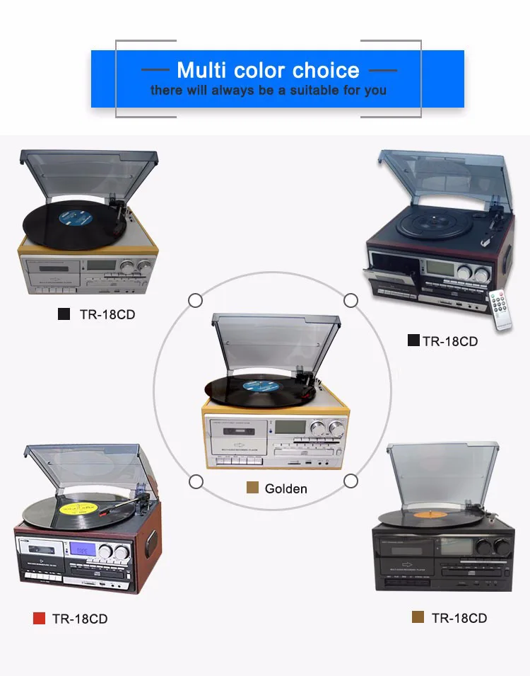 Plays 7" 10" 12" Retro Vinyl Multifunction Record Player Turntable 3 ...