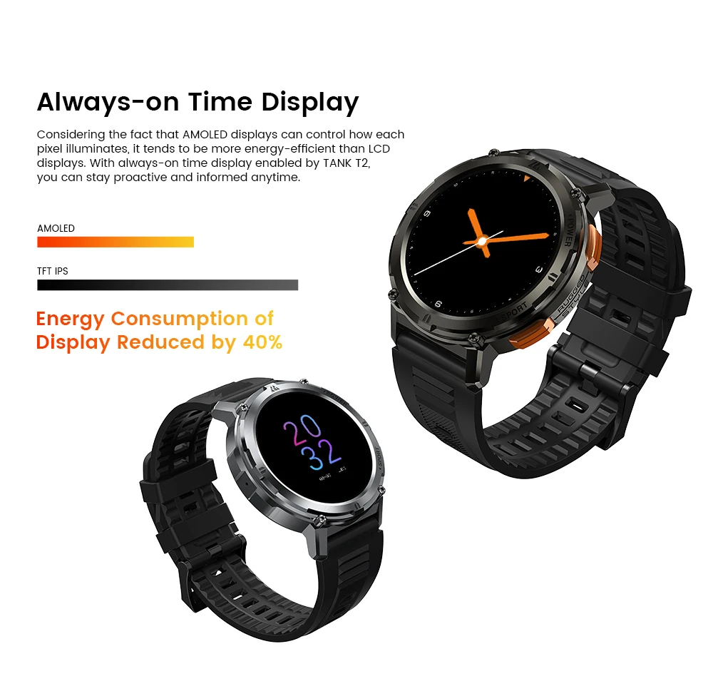 Official Kospet Tank T2 Amoled Smart Watch Reloj Inteligente Rugged ...