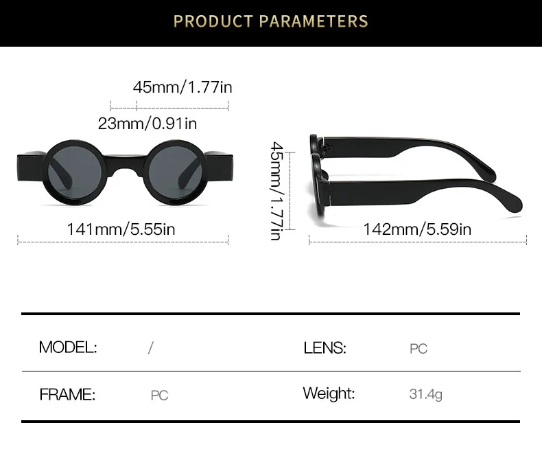 DL Glasses Round Steampunk Sunglasses Modern Retro Clear Lens Unisex ...