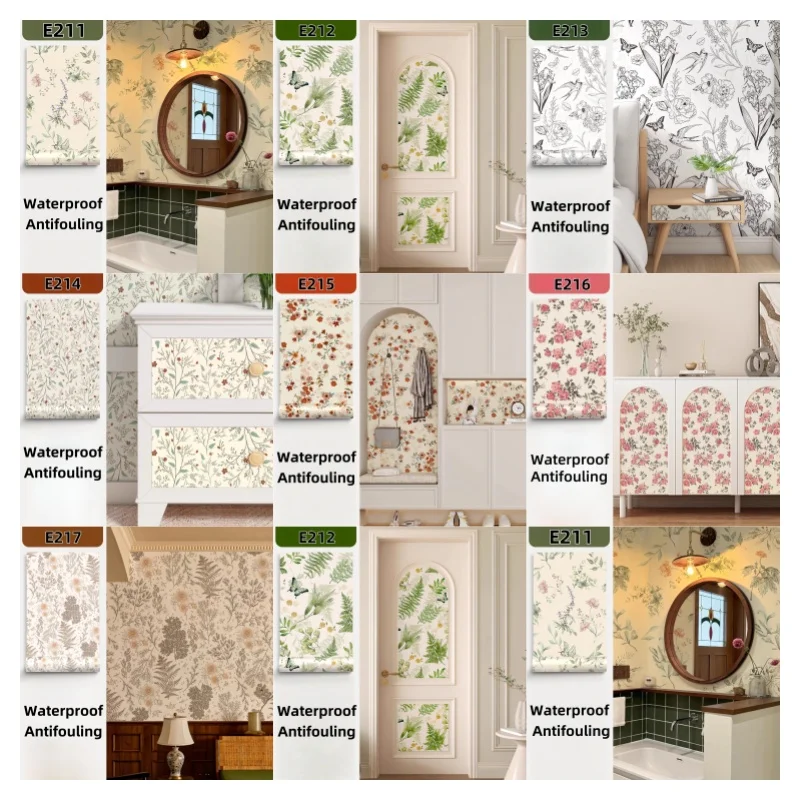 French Wallpaper Waterproof Moisture-proof Self-adhesive Wallpaper ...