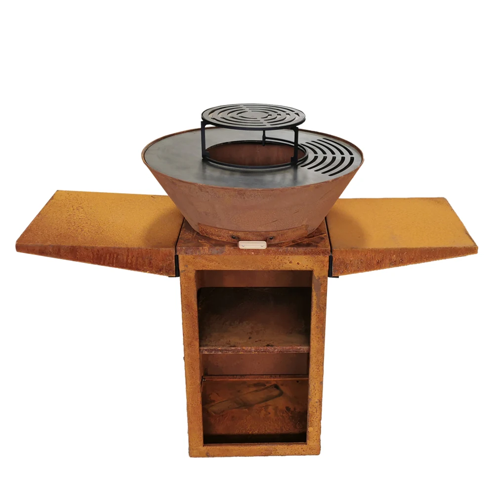 2024 Hot Sale Folding Outdoor Corten Steel Bbq Log Rust Color Steel ...