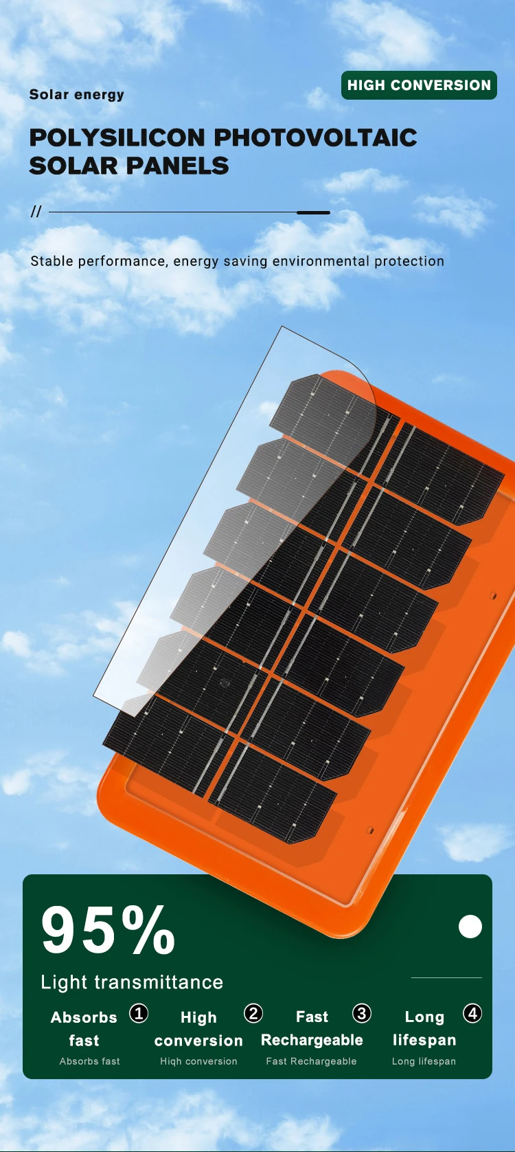 TUOMING Outdoor Portable Solar LED Camping Lamp - Emergency Light