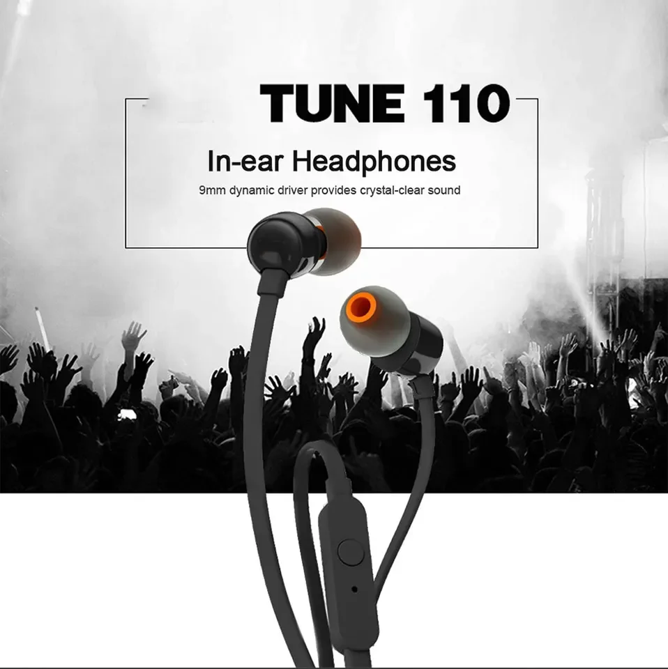 Tune 110 Tws Stereo Music Deep Bass Earbuds T110 3.5mm Wired Sports ...