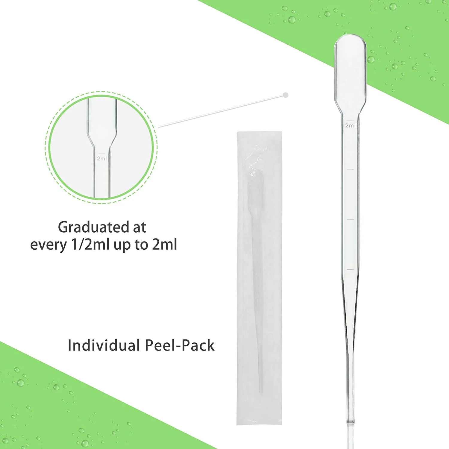 Laboratory Disposable Plastic Droppers - 3ml Pasteur Pipettes