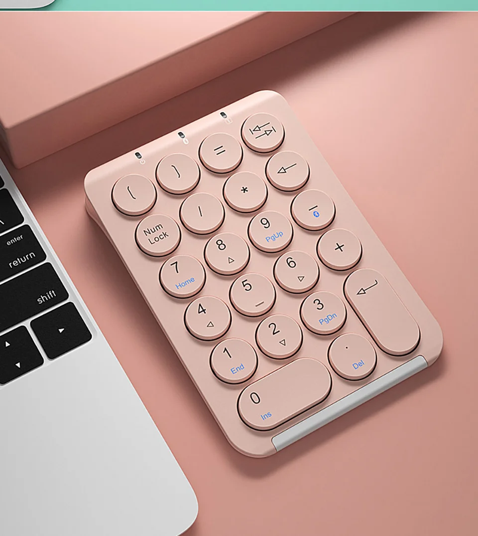 Portable Number Pad - 22 Keys BT Numeric Keyboard