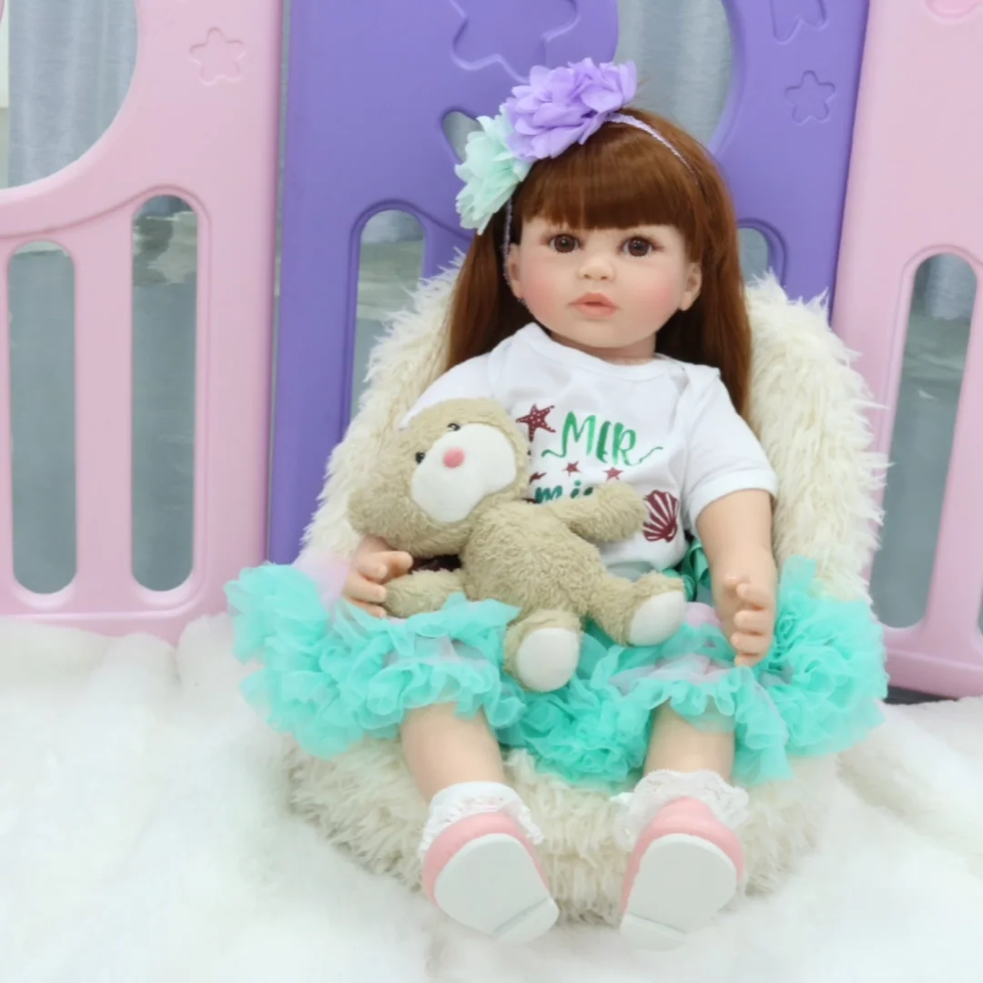 60cm Reborn Toddler Girl Dolls Bebe Dolls Vinyl Silicone Cloth Body ...