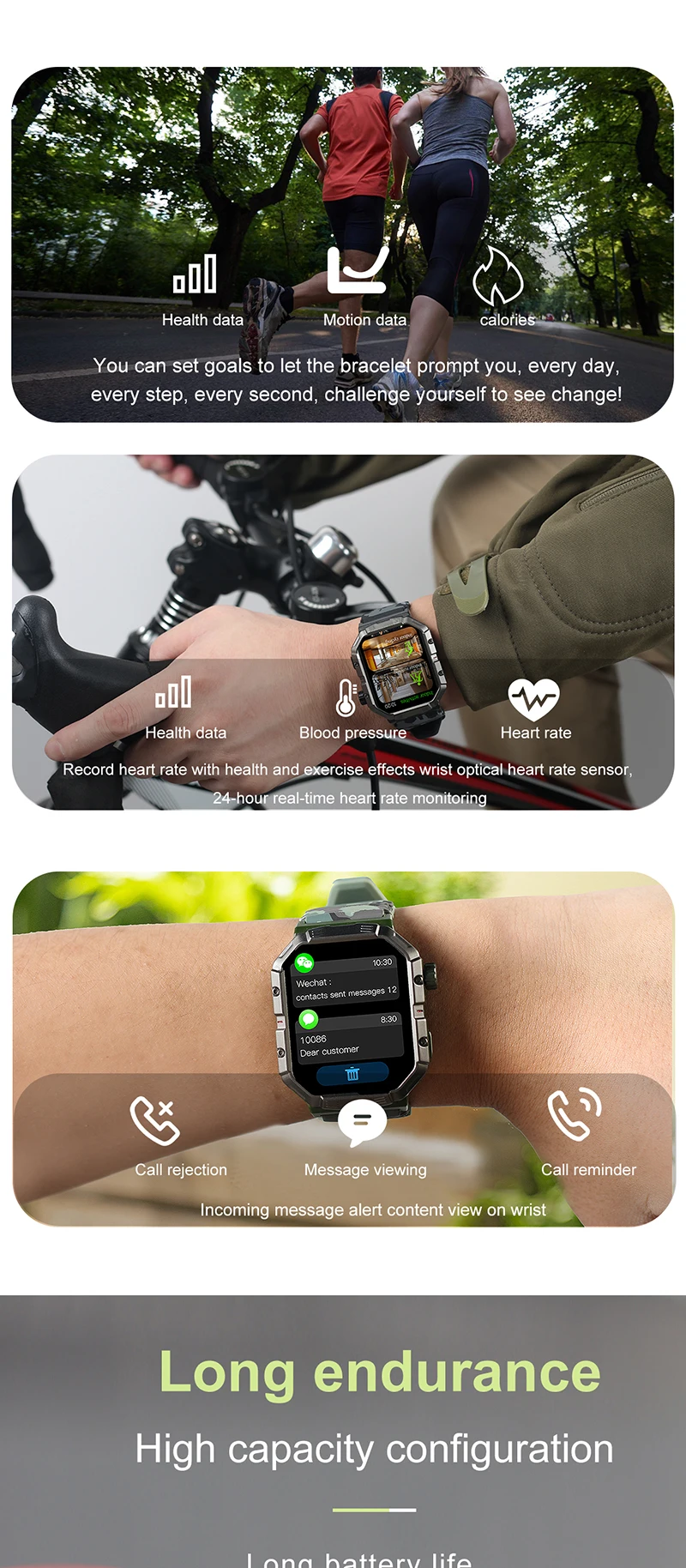 2023 New Women Smart Watch Bt Call Heart Rate Monitor Sport Tracker ...