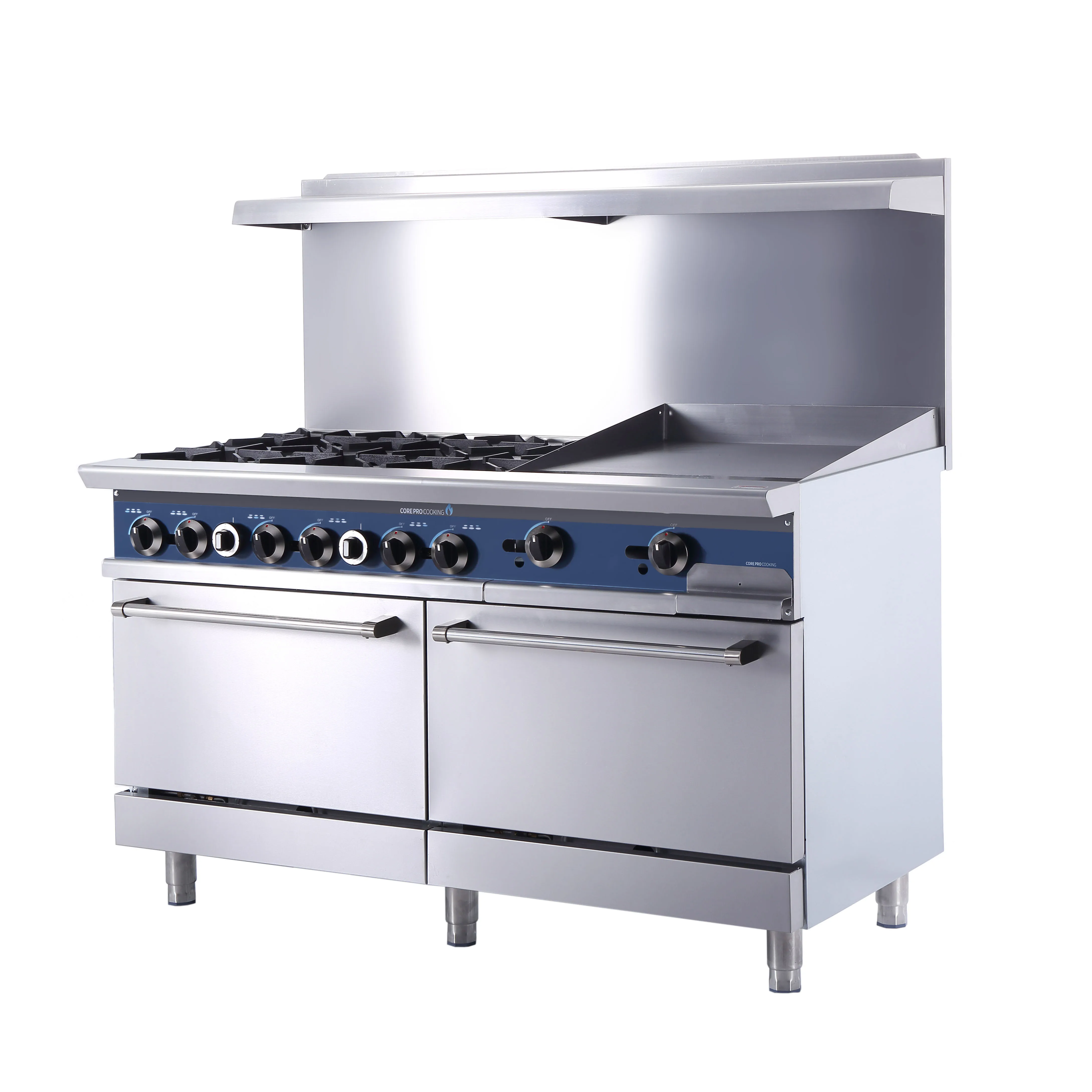 Commercial Kitchen Equipment Gas Cooker 60" Range 6 Burner 24"raise ...