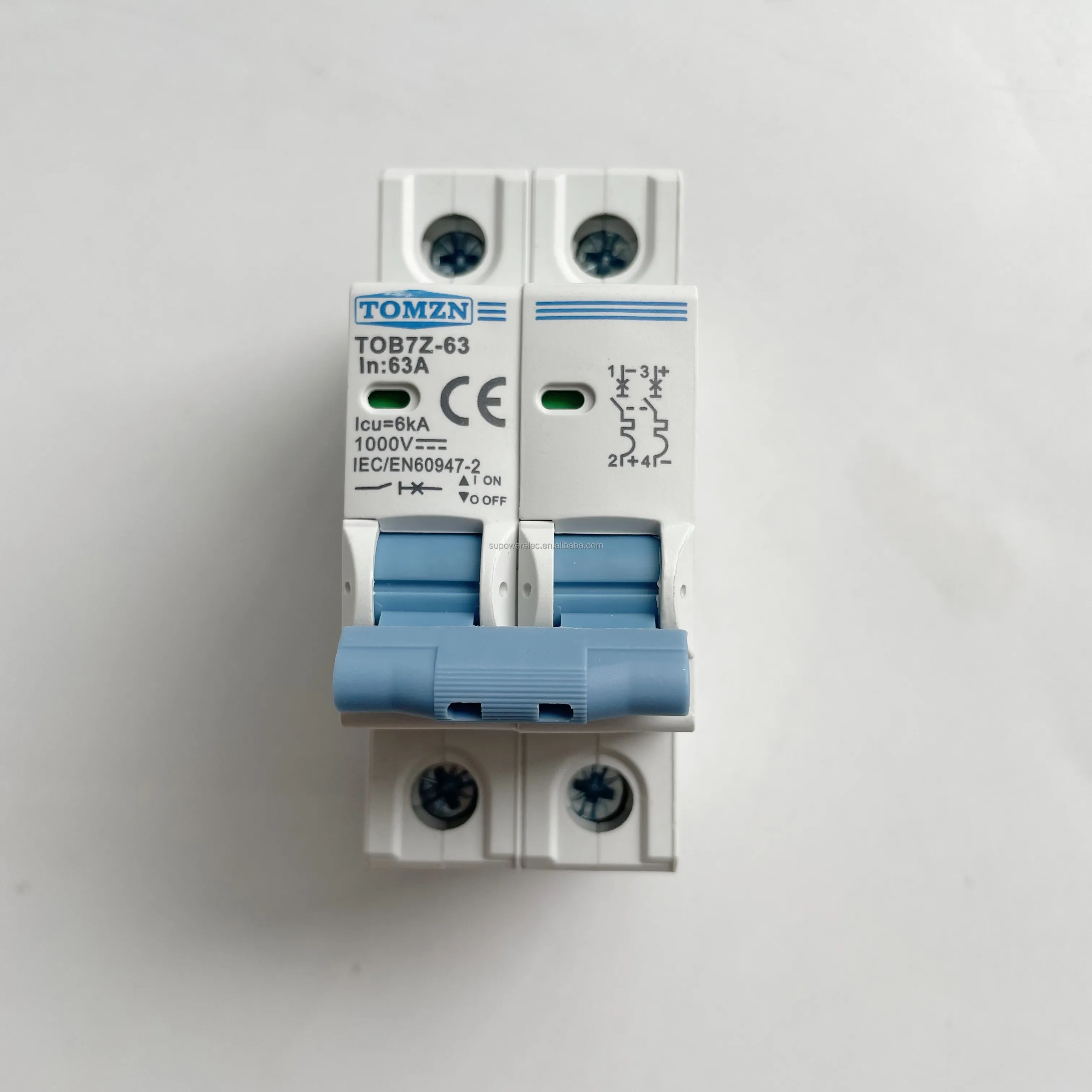 TOMZN 2P 2 Pole DC 1000V 63A Photovoltaic Solar MCB for PV System