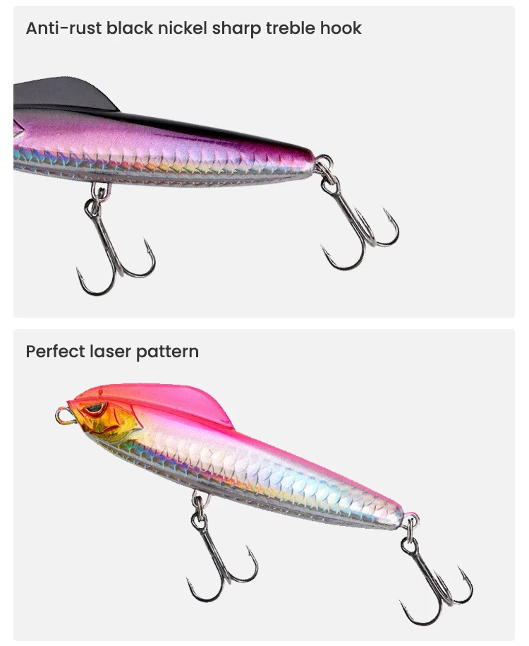 Langsheng Custom 14g Ghost Head Bass Barracuda Fishing Top Water Hard ...