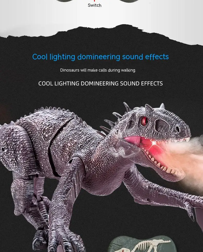 Rc Dinosaur Toys Intelligent Electric Simulation 3d Eyes Remote Control Dinosaur Realistic ...