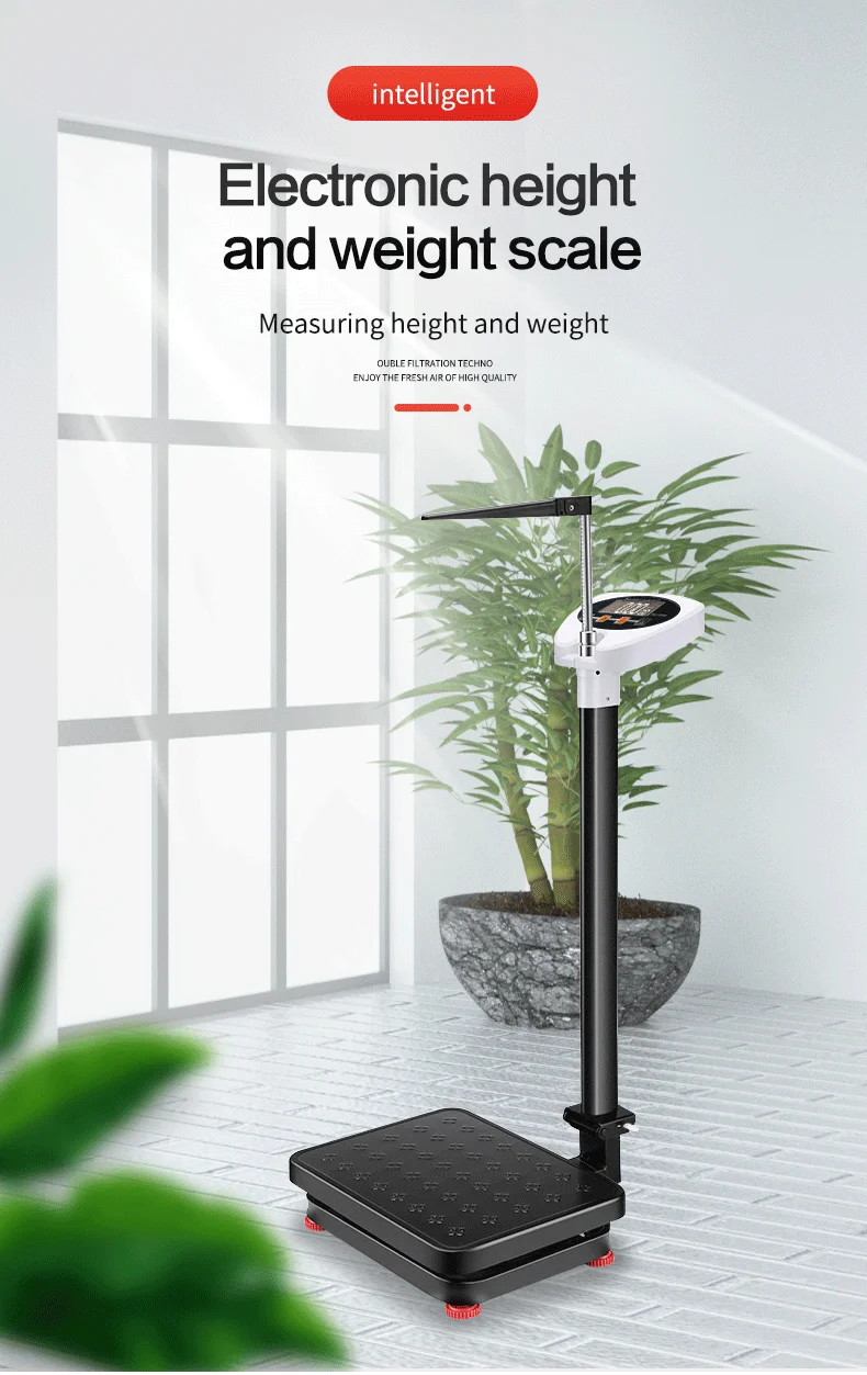 Foldable Height Measure Scale Rechargeable Digital Weighing Scale With ...