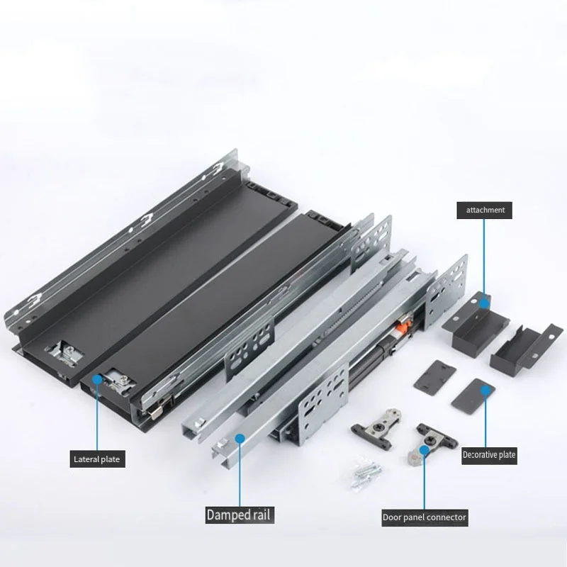 Gqk Heavy Duty Telescopic Channel Drawer Runner Slim Tandem Boxes ...