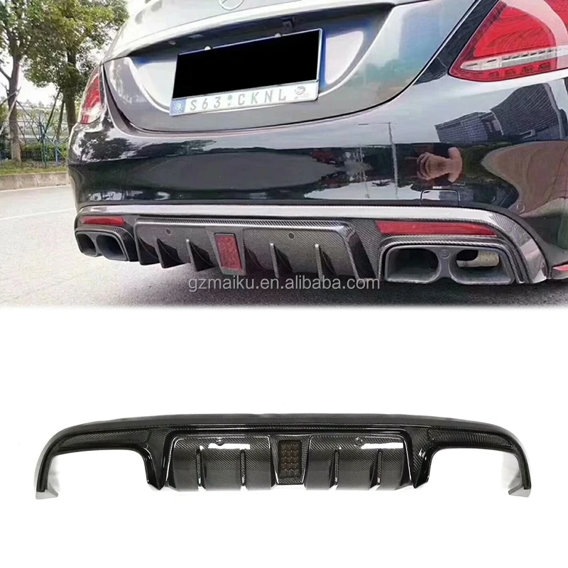 Bs W205 Carbon Fiber Rear Lip Diffuser For Mercedes-benz C-class W205 ...