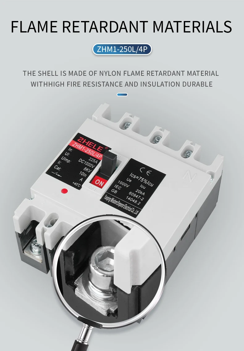 Zhele Photovoltaic Dc Circuit Breaker 4p Dc Molded Case Switch 160a 250a 400a 630a Molded Case ...
