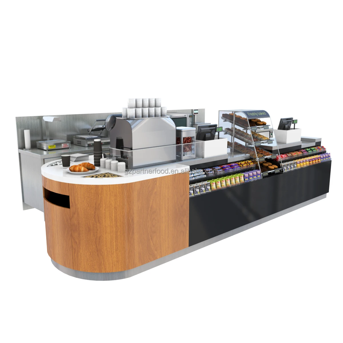 Custom Cafe Shop Counter Design - Eco-Friendly & Stylish