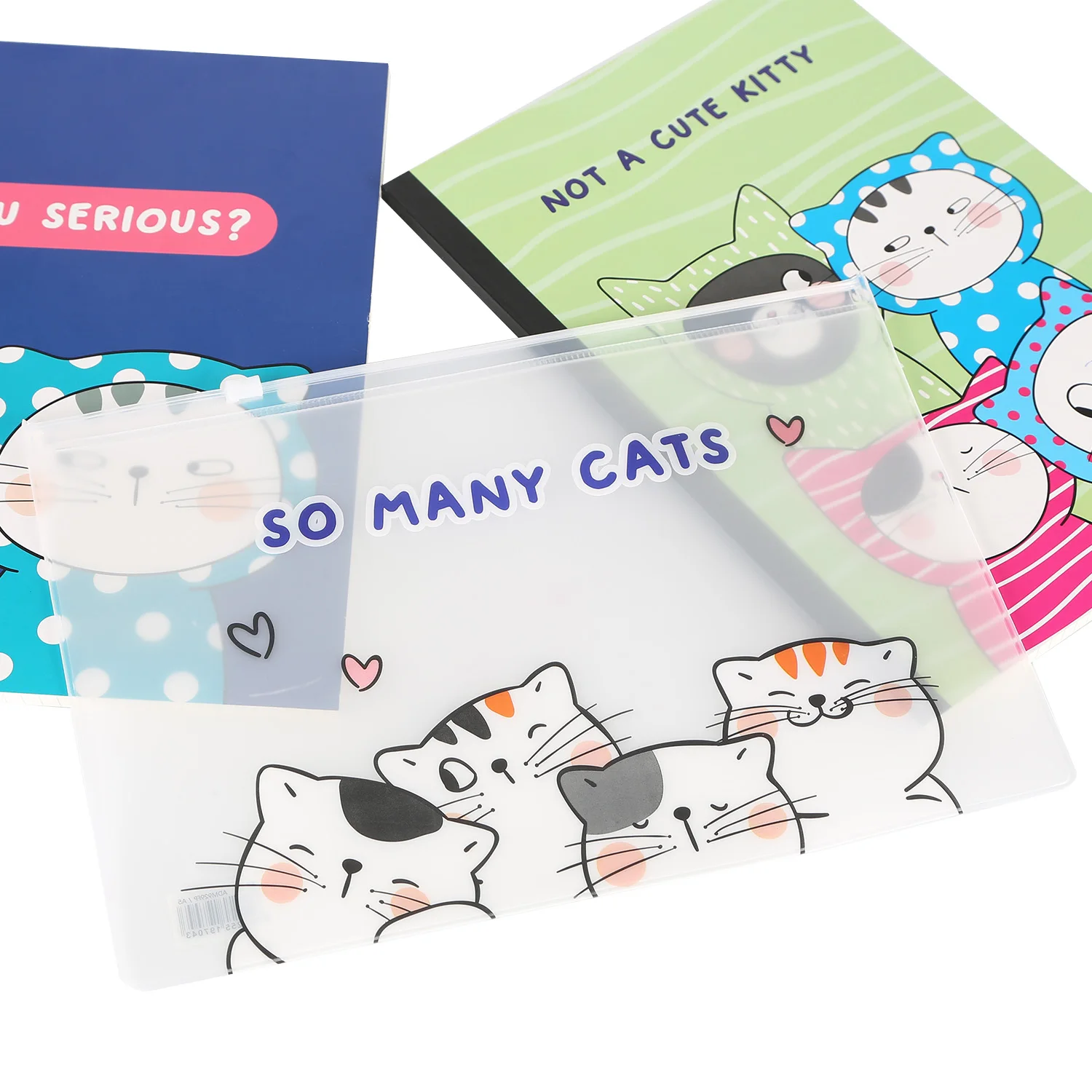 So Many Cats Office Transparent A5 Zipped File Folder Document Bag ...
