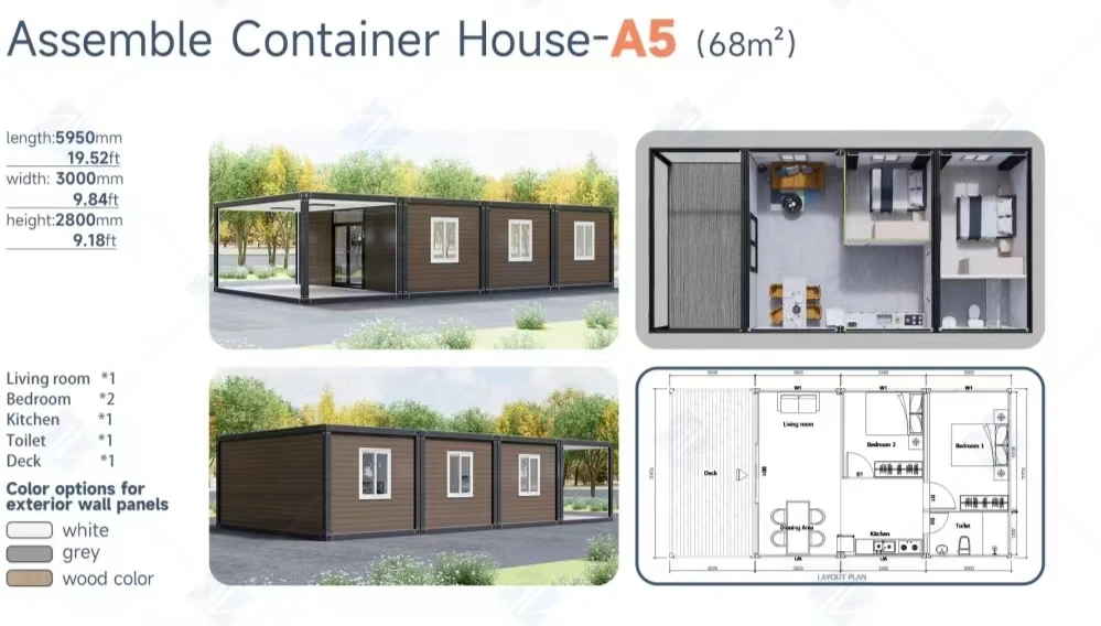 Glass Wall Container Homes Prefab Tiny Office Modular House Movable ...