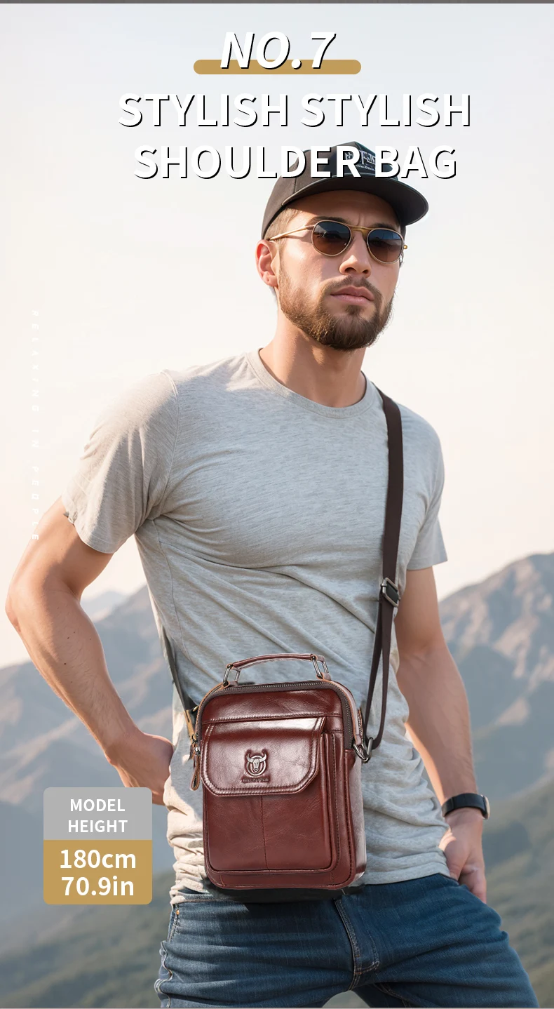 BULLCAPTAIN Men's Vintage Handbags - All Seasons Fashion