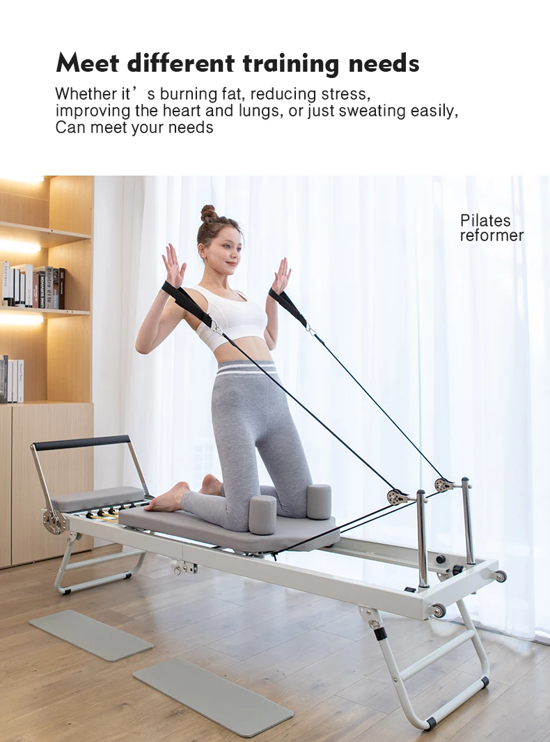 Portable Adjustable Aluminum Pilates Reformer Machine for Home Gym ...