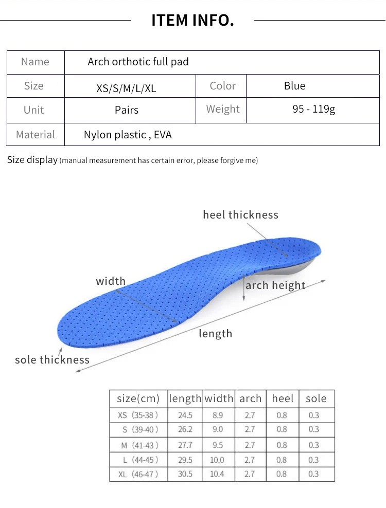 Orthopedic Inshoes Foot Pain Relief Eva Arch Support Orthotic Insole ...