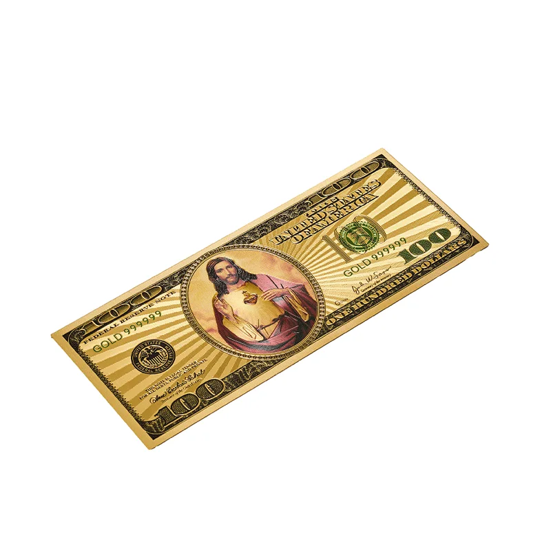 Custom Gold Foil Jesus Commemorative Banknotes Collectible Gold Foil ...