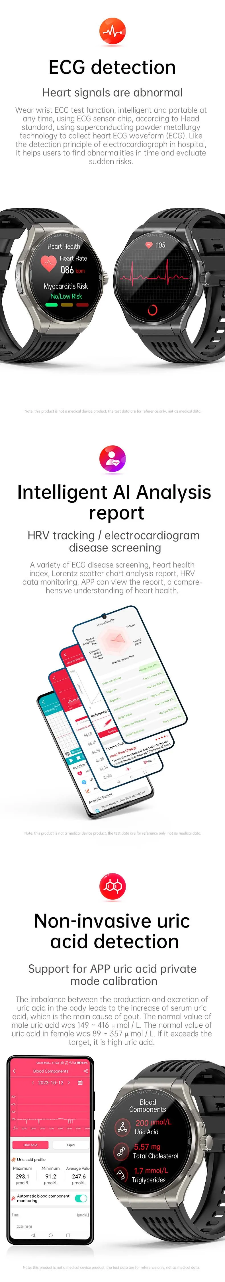 Valdus Ecg Health Smartwatch Measurement Radiation Womens Health ...