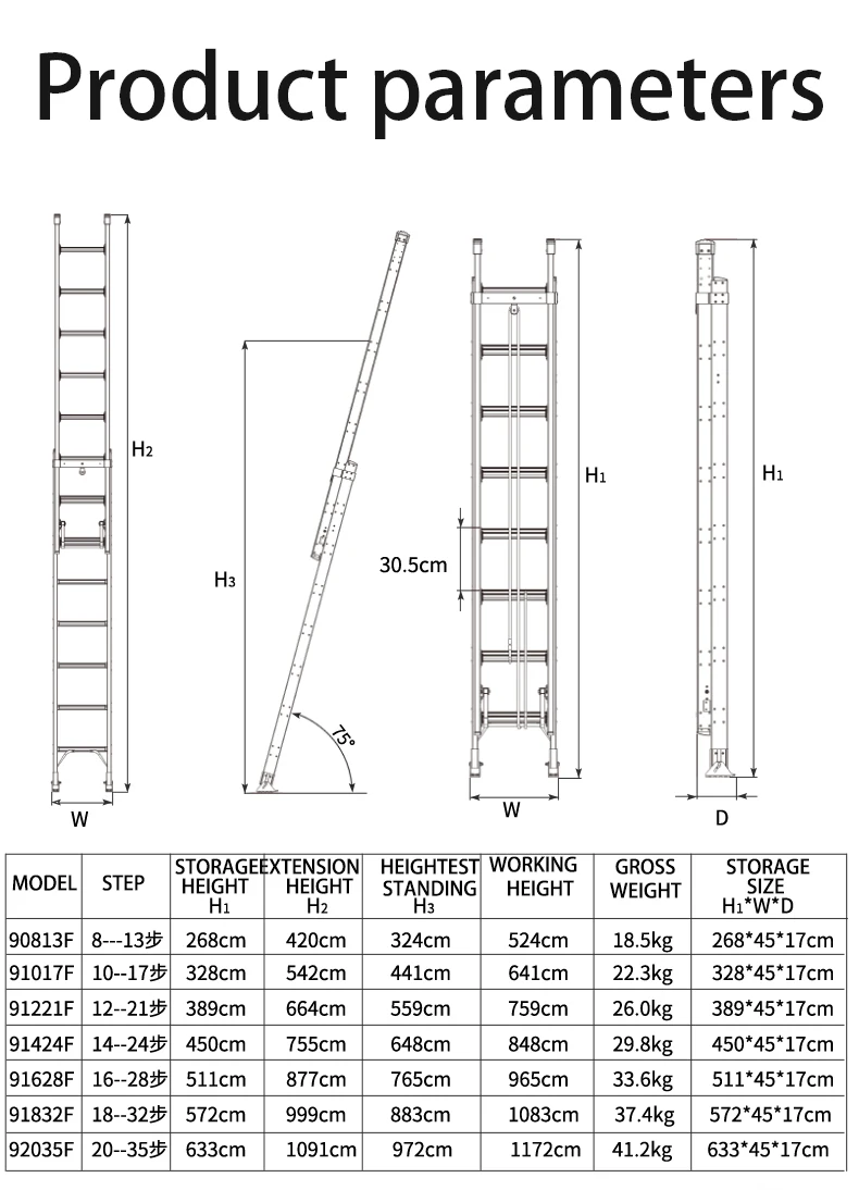 Strong Telescopic Ladder Manufacturer 24ft 28ft 35ft Fiberglass ...