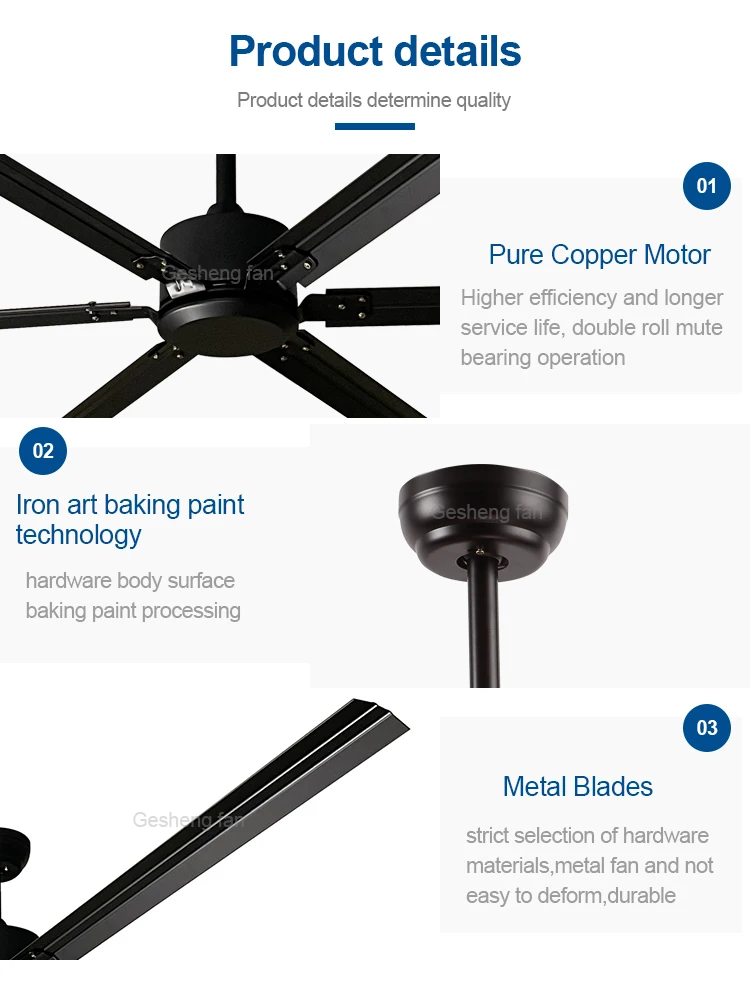 High Quality Industrial Style Warehouse Black 72 100 Inch Metal Blades ...